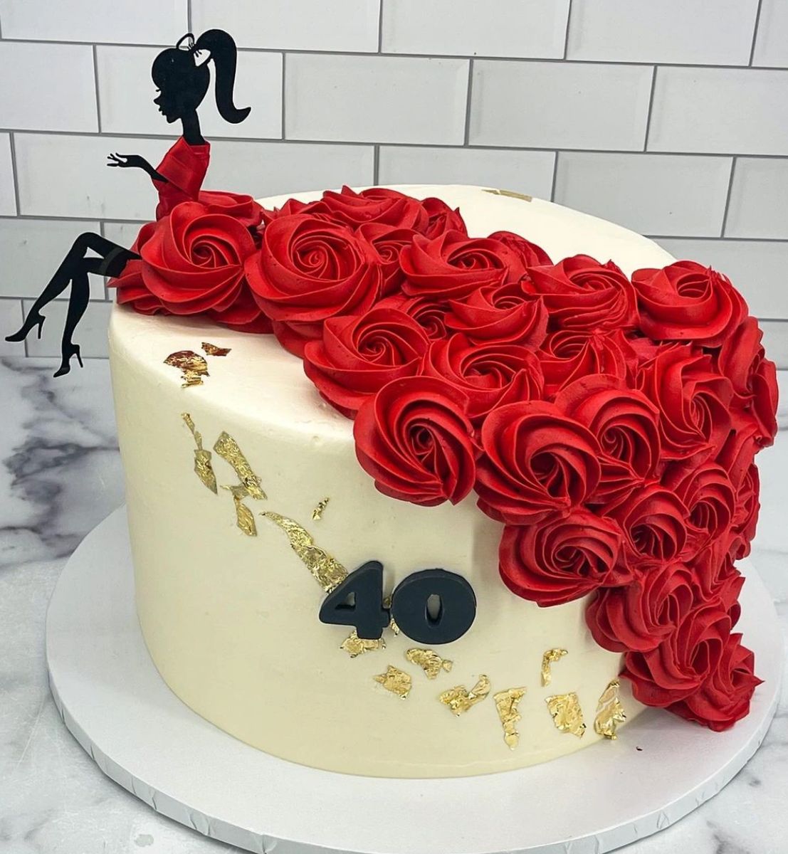 Alfonso's Pastry Shoppe Birthday Girl Rosette Cake