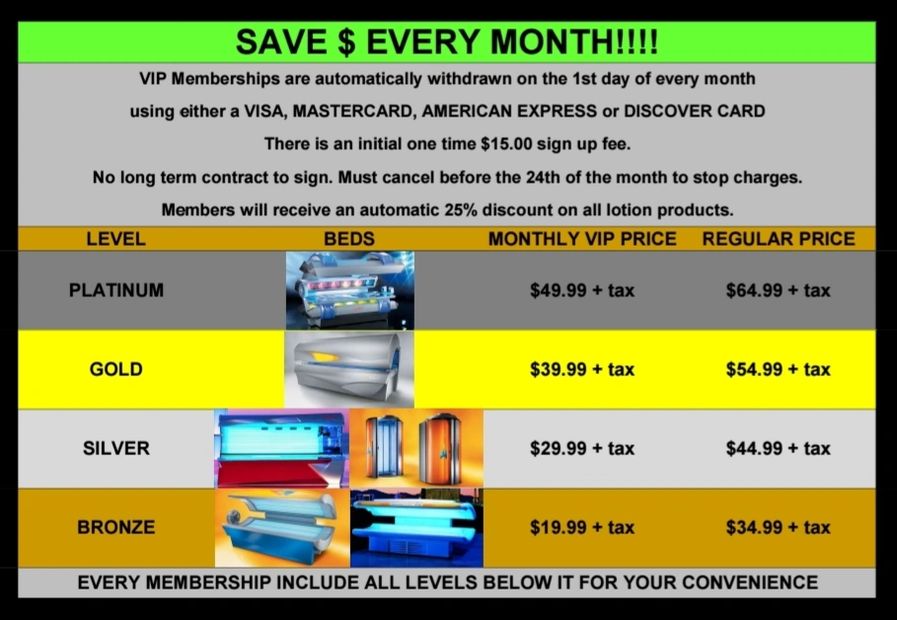 VIP Membership | Arizona Heatwave Tanning Salon