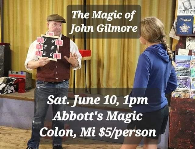 See the Magic of John Gilmore Saturday June 10th at Abbotts