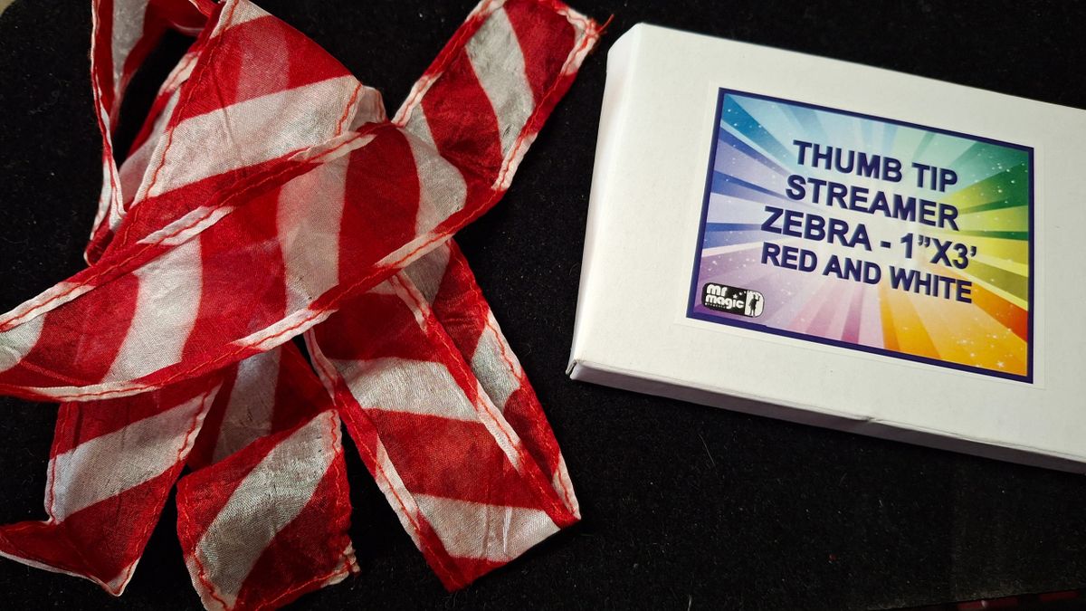 Candy Cane Thumb Tip Streamer, Red & White