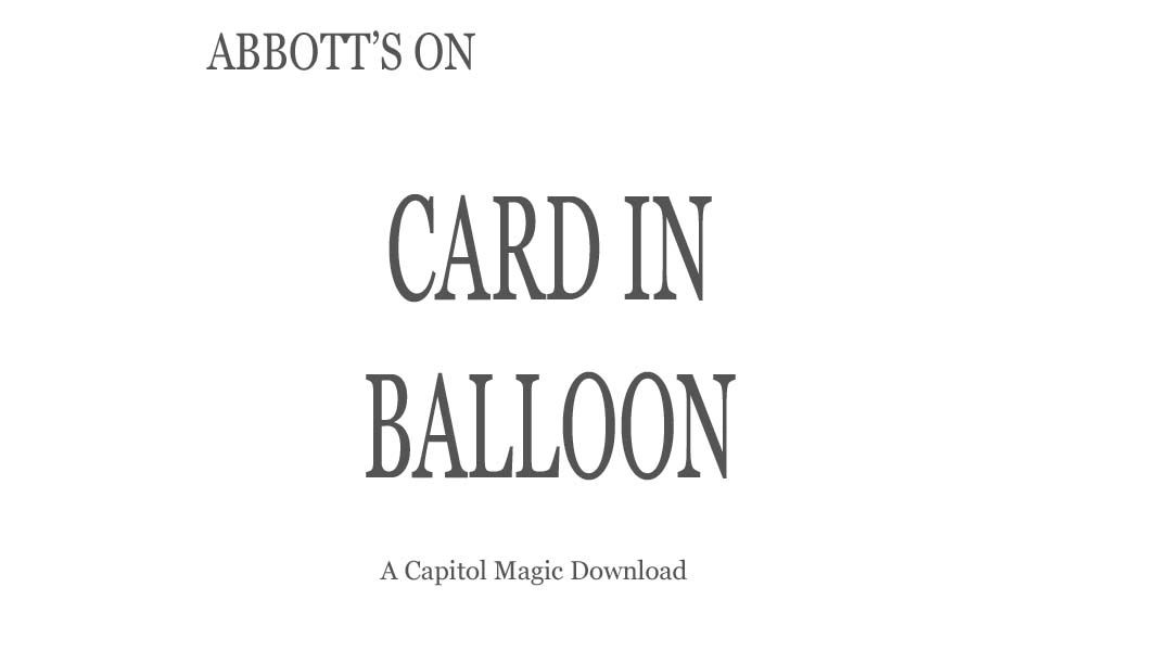 Abbott's On - Card In Balloon