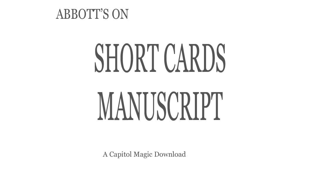 Abbott's On - Short Cards Manuscript