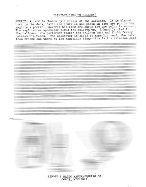 PDF Simplex Card In Balloon instructions