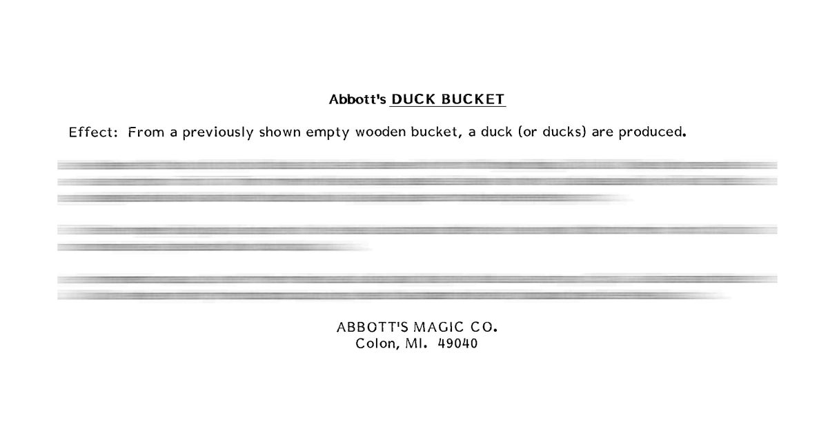 PDF Duck Bucket instructions