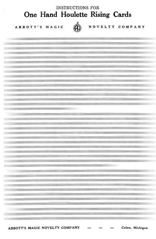 PDF One Hand Houlette Rising Cards