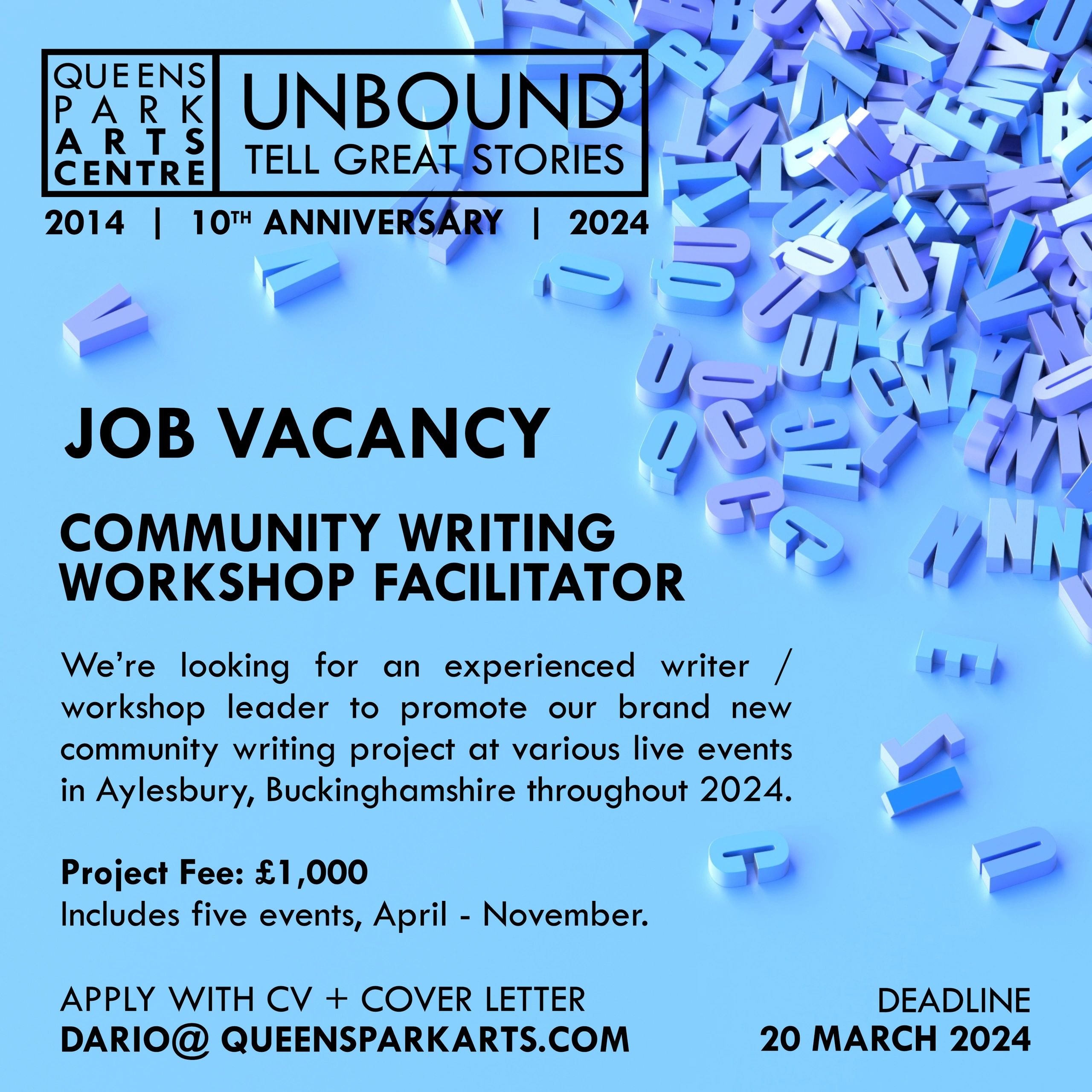 VACANCY - COMMUNITY WRITING WORKSHOP FACILITATOR