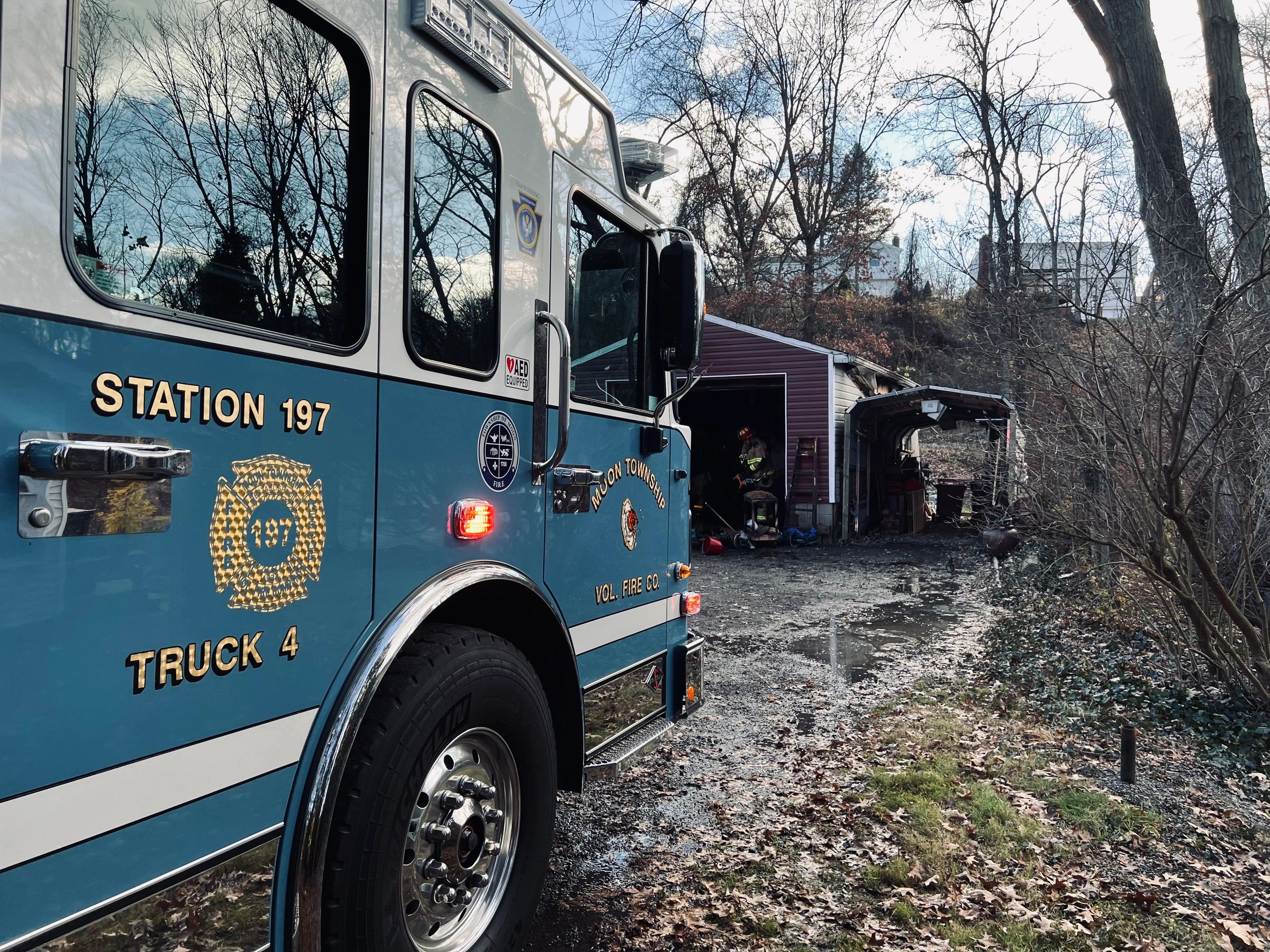 Detached Garage on Fire