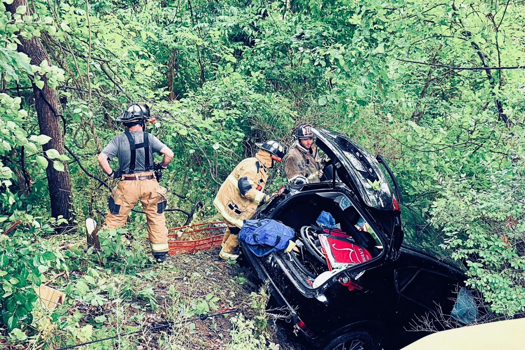Rescue of Vehicle Over a Hillside