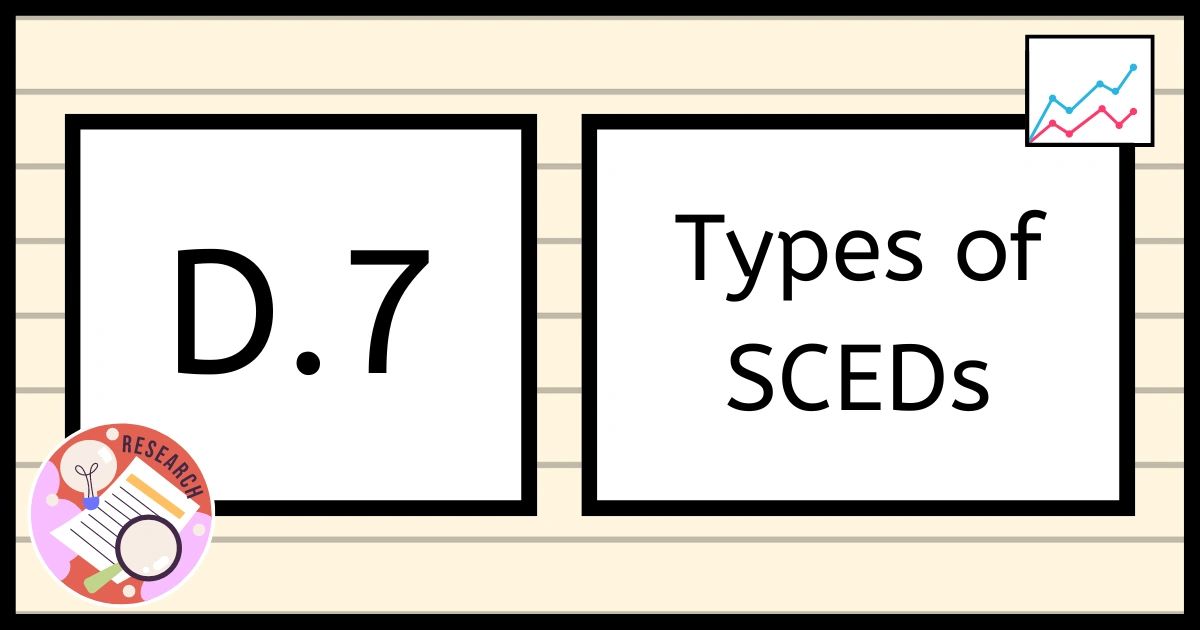 D.7 Distinguish Among Types of Single-Case Experimental Designs