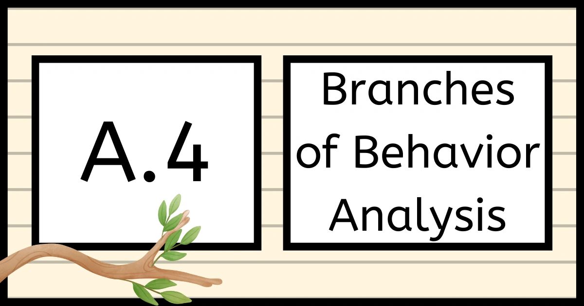 A.4 Distinguish Among Branches of Behavior Analysis