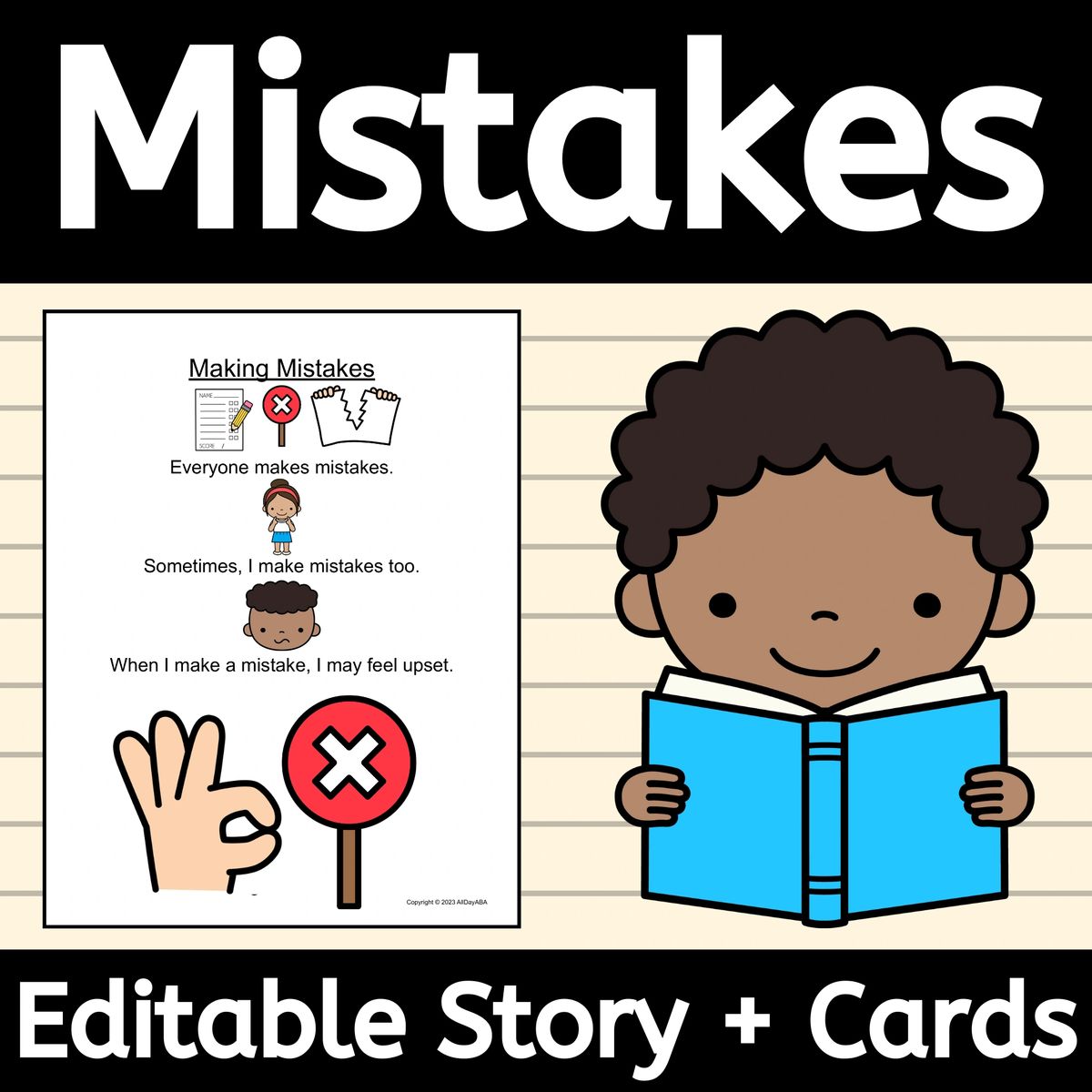 Making Mistakes Social Skills Story for Not Being Perfect and ...