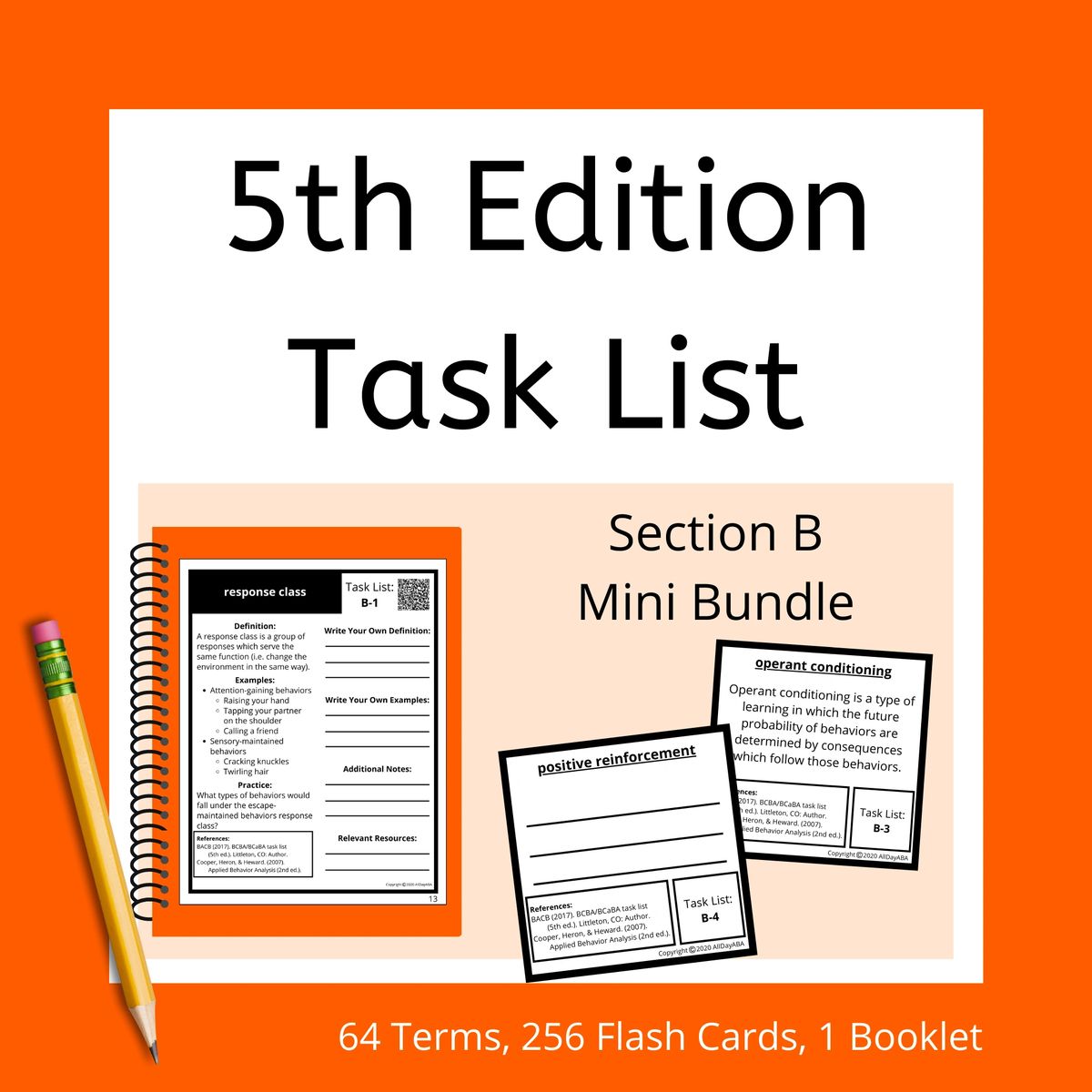 Section B 5th Edition Task List Mini Bundle for ABA and BCBA Exam Prep ...