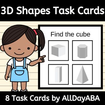 3D Shapes Task Cards for Receptive Identification in ABA and Speech Therapy