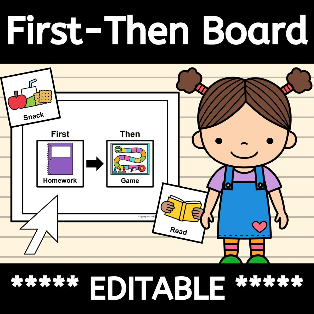 Editable First Then Board with Autism Visuals for ABA and Behavior ...