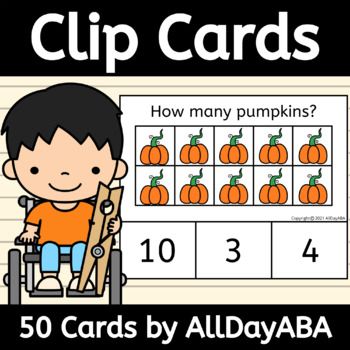Halloween Ten Frames Clip Cards Counting 1-10 Special Education ...