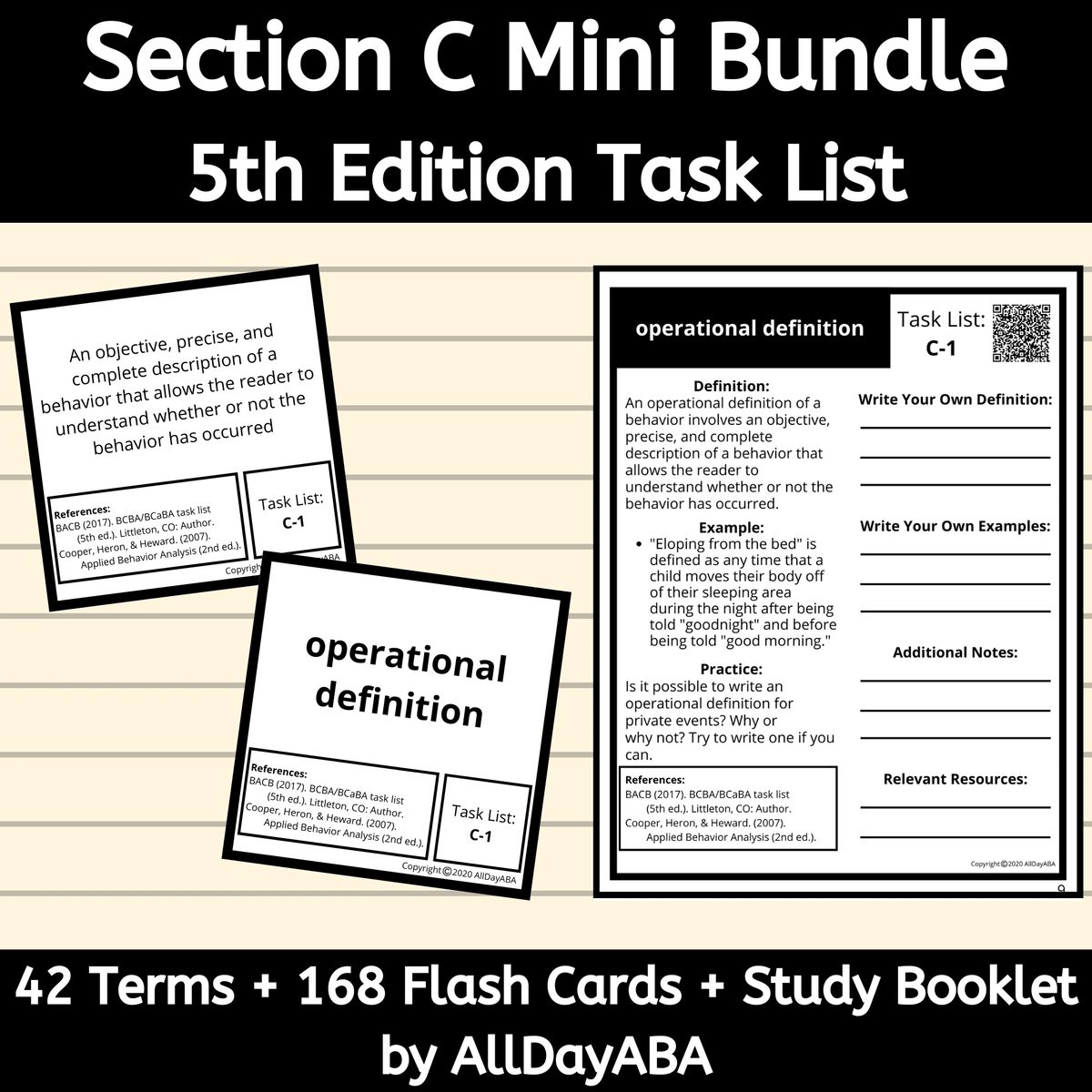 Section C 5th Edition Task List Mini Bundle for ABA and BCBA Exam Prep ...