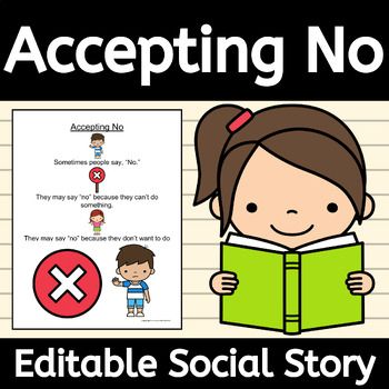 Accepting No Social Story EDITABLE for Tolerating Denial and Being Told No
