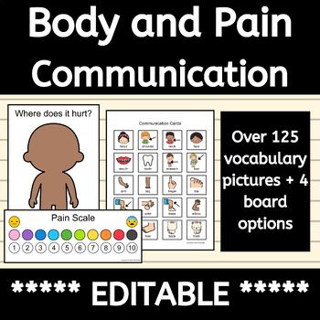 Body and Pain Editable Non Verbal Communication Boards and Icons for ...