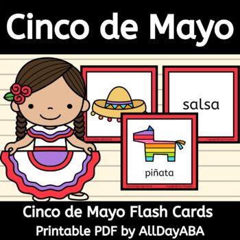 Cinco de Mayo Sight Words Flash Cards for Picture Matching Practice in ...