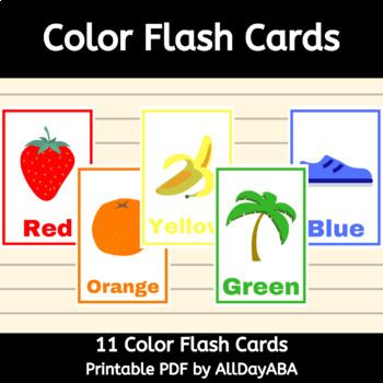 Color Flash Cards: Flashcards for Identifying Colors in Preschool and ...