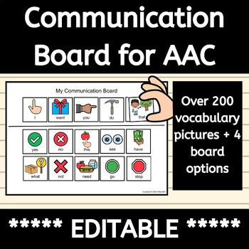 Editable Communication Board for Non Verbal and Autism with Basic Low ...