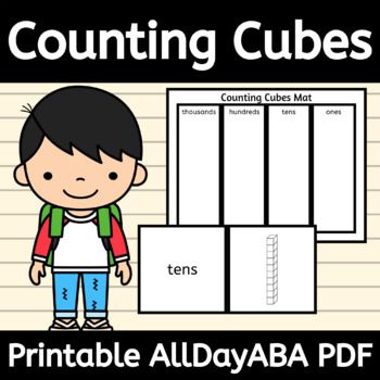 Counting Cubes Mat with Flash Cards and Numbers for Special Education