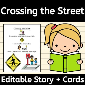 Crossing the Street Social Skills Story EDITABLE