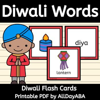 Diwali Sight Words Flash Cards for Matching Pictures Practice with ABA ...