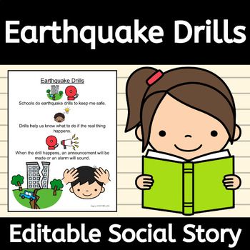 Earthquake Drills Social Story EDITABLE for Emergency Preparedness and ...