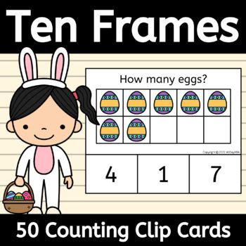 Easter Ten Frames Count and Clip Cards for Counting 1-10, ABA, Special ...