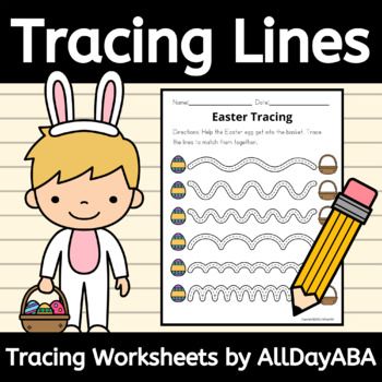 Easter Tracing Lines Worksheets for Preschool Prewriting, Occupational ...