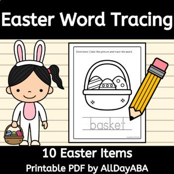 Easter Word Tracing Pages - Spring Coloring Sheets, Trace Writing ...