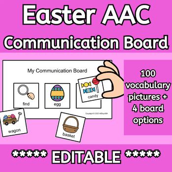 Easter AAC Communication Board EDITABLE for Going to an Egg Hunt and Autism
