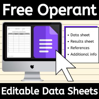Editable Free Operant Preference Assessment Data Collection Sheet for ...
