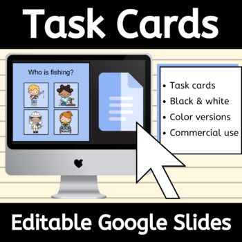 Editable Task Cards Template in Google Slides for Commercial Use or ABA ...