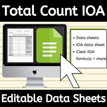 Editable Total Count Interobserver Agreement IOA Data Sheet Google Doc ...