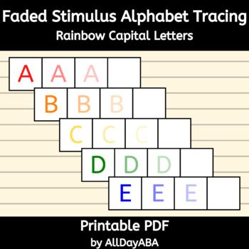Faded Stimulus Alphabet Tracing - Capital Letters - Rainbow Colors ...