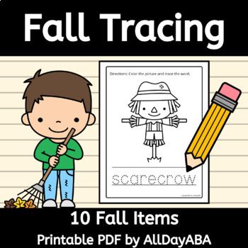 Fall Word Tracing Pages - Autumn Coloring Sheets, Trace Writing ...