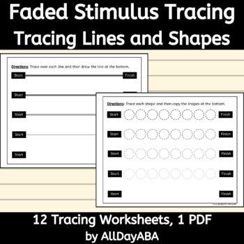 Faded Stimulus Tracing Lines and Shapes - Tracing with Pencil Lifts ...