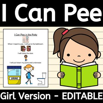 GIRL Version Peeing Social Script Story for I Can Pee, Potty and Toilet ...