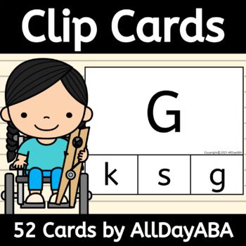 Letter Matching Uppercase and Lowercase - Alphabet Clip Card Task Cards ...