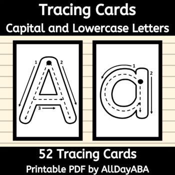 Letter Tracing Cards with Uppercase and Lowercase for Occupational ...