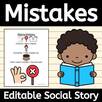 Making Mistakes Social Story for Not Being Perfect and Perfectionism ...