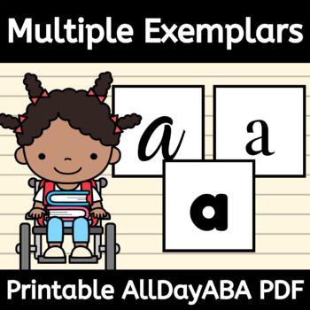 ABA Multiple Exemplar Training Flash Cards for Lowercase Letters of the ...