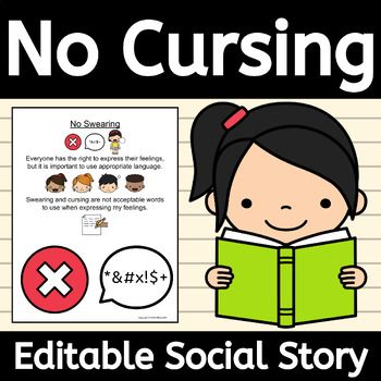 No Cursing or Swearing Social Story for Bad Words, Appropriate Language ...