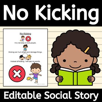No Kicking Social Story for Aggression and Having a Safe Body, Autism ...