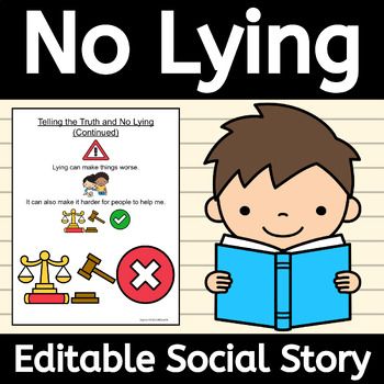 No Lying Social Story for Telling the Truth Skills with EDITABLE Google ...