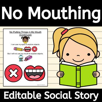 No Putting Things in My Mouth Social Story for PICA Mouthing Objects ...