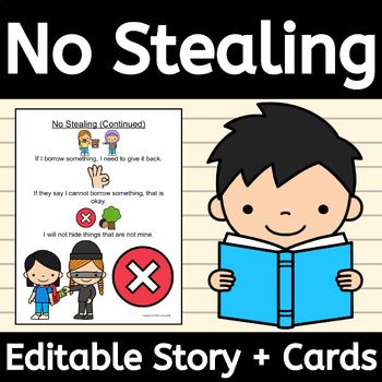 No Stealing Social Skills Story EDITABLE for Not Taking Other People's ...