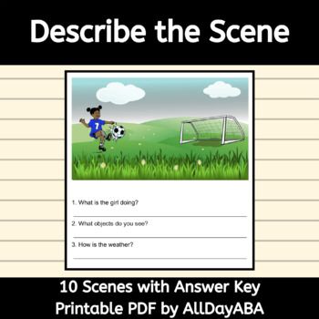 Describe the Scene No Prep Worksheets: Descriptions, Features, Habitats